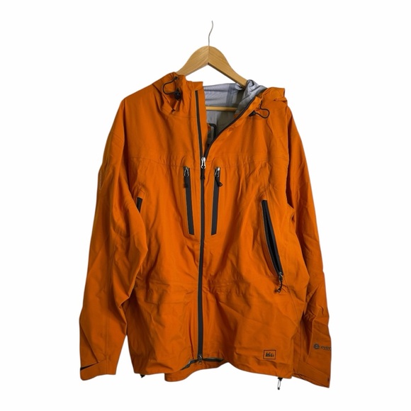 REI | Jackets & Coats | Mens Rei Waterproof Shoes Orange Jacket With ...